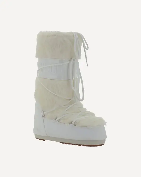 Moon Boot Icon Faux Fur Boots - White
