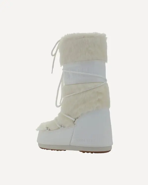 Moon Boot Icon Faux Fur Boots - White
