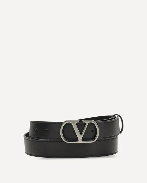 Valentino Garavani Vlogo Signature Leather Belt