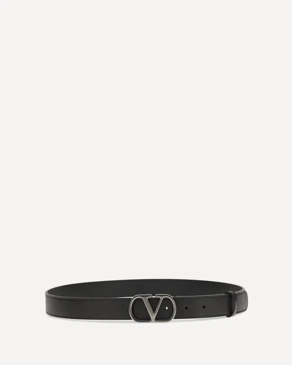 Valentino Garavani Vlogo Signature Leather Belt