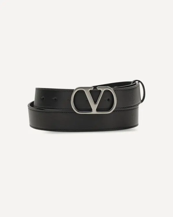 Valentino Garavani Vlogo Signature Leather Belt