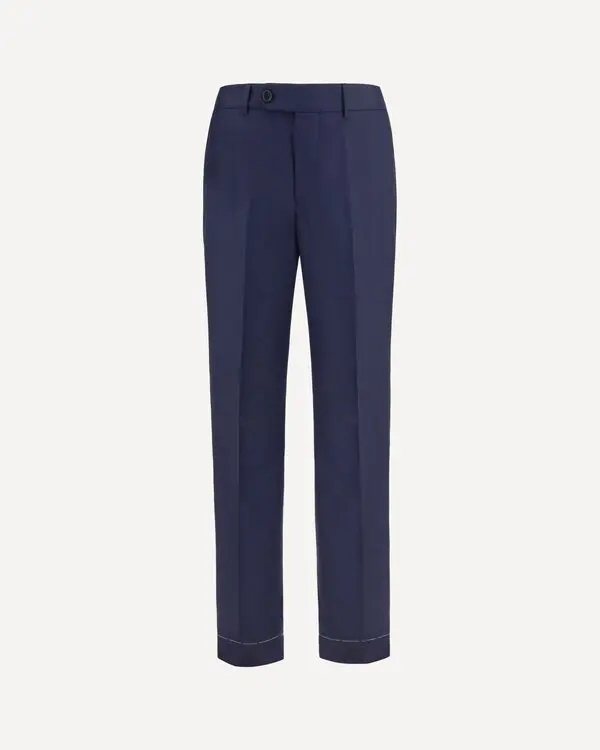 Brunello Cucinelli Tailored Virgin Wool Trousers - Blue