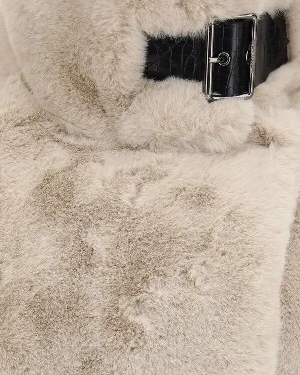 Pinko Faux Fur Jacket With Buckle