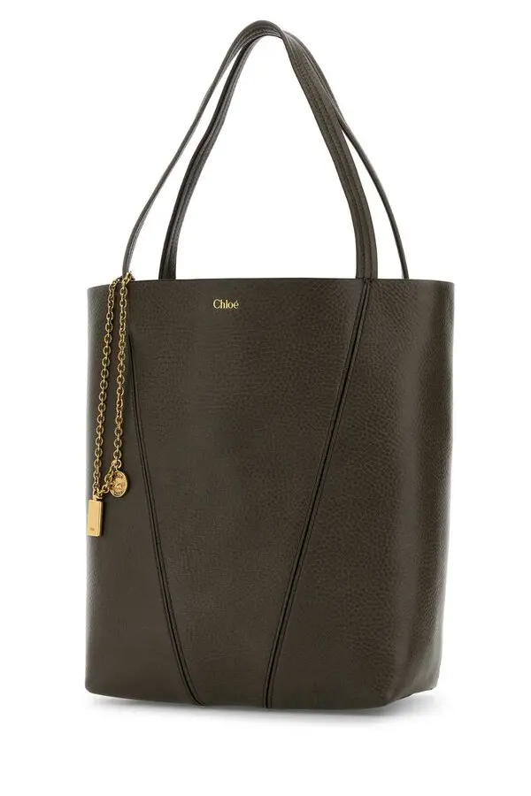 Chloé Mud Leather Spin Shopping Bag - Brown