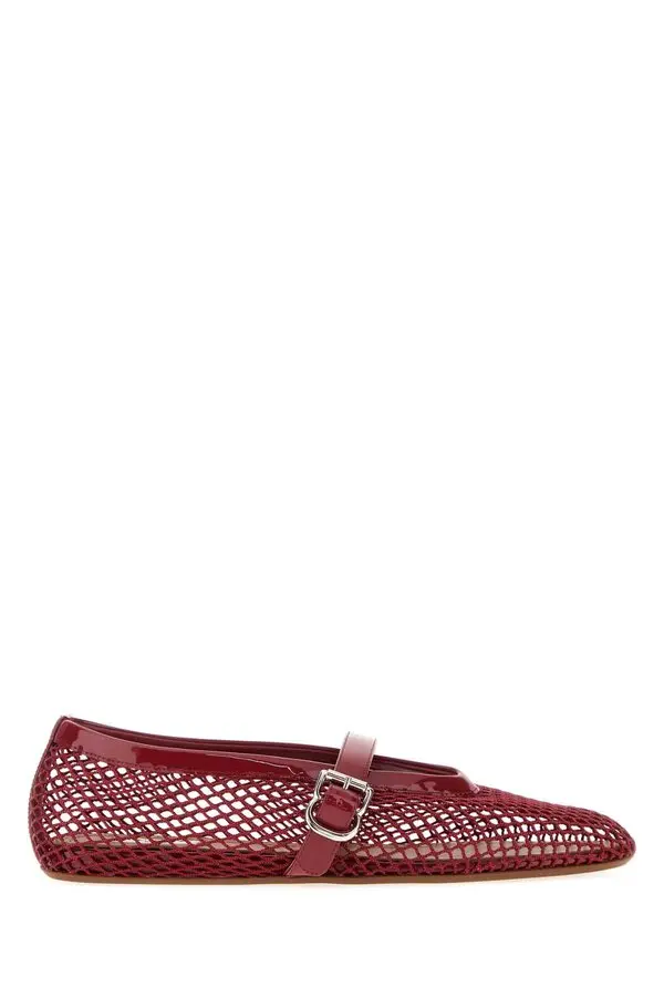 Alaïa Burgundy Mesh Ballerinas - Red