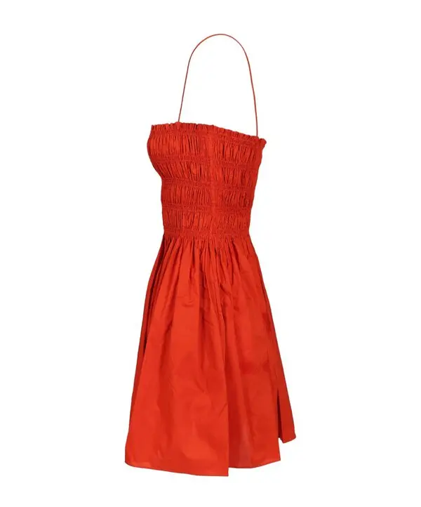 Matteau Shirred-bodice Spaghetti-straps Cotton Mini Dress