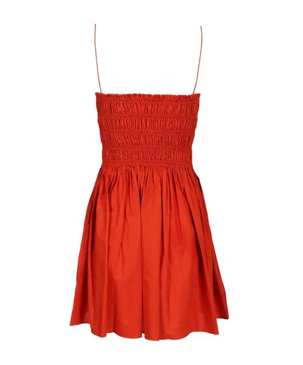Matteau Shirred-bodice Spaghetti-straps Cotton Mini Dress