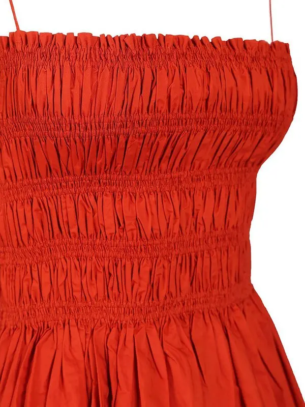 Matteau Shirred-bodice Spaghetti-straps Cotton Mini Dress