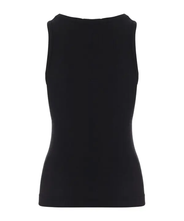 ALAINPAUL Ribbed Stretch Bow Vest - Black