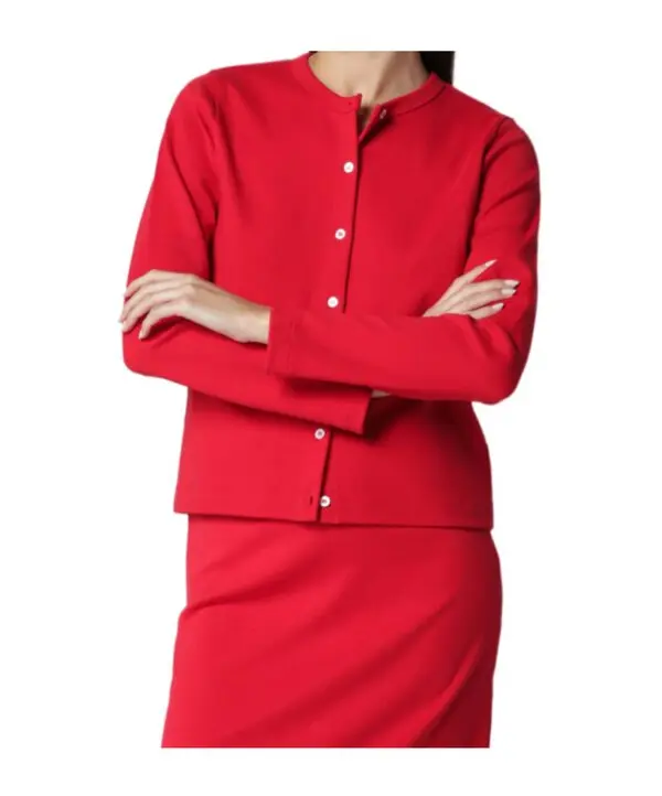 FLORE FLORE Poppy Organic Cotton Cardigan - Red