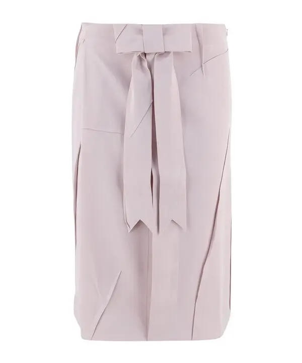 ALAINPAUL Pair With A Bow-tie Belt Midi Skirt