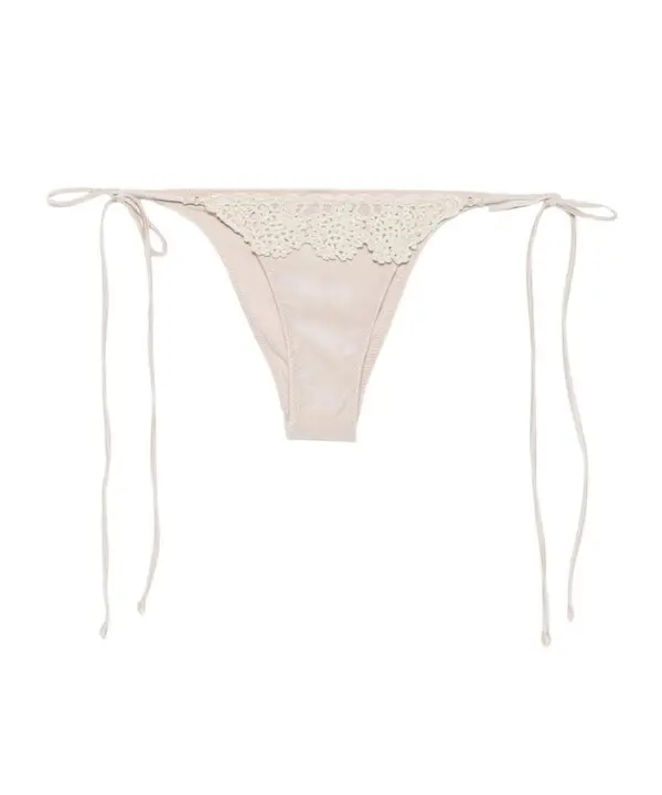 Frankies Bikinis Lace-up Swim Trunks - Beige