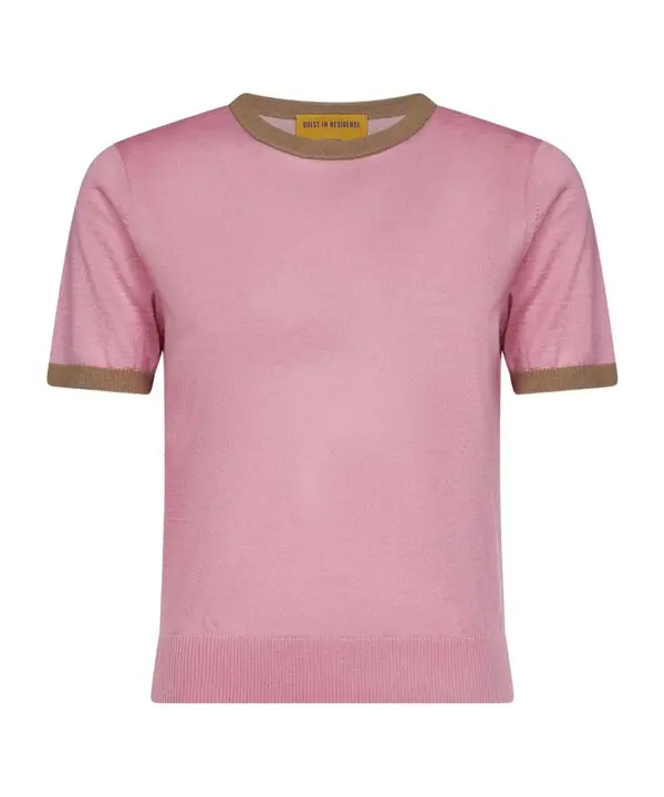 Guest In Residence Contrast Trim Knitted Top
