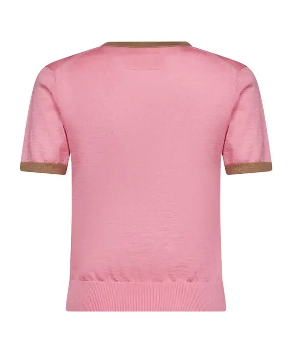 Guest In Residence Contrast Trim Knitted Top