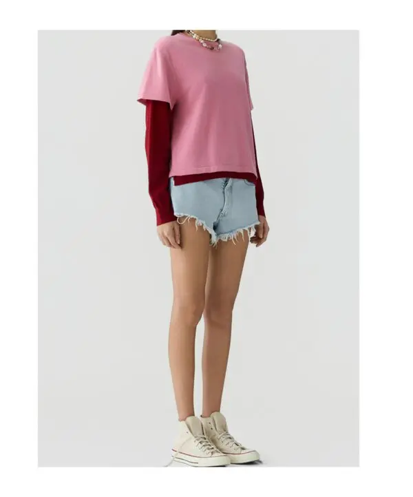 Guest In Residence Layered Effect Densely Knitted Pullover