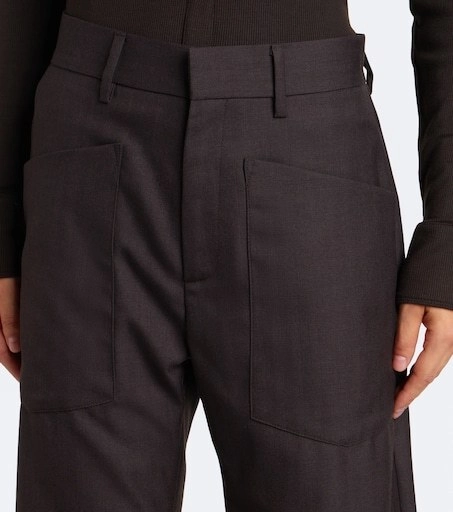 NILI LOTAN Shon Virgin Wool Barrel-leg Pants