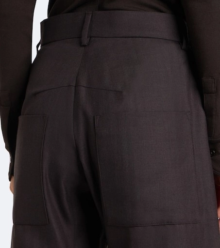 NILI LOTAN Shon Virgin Wool Barrel-leg Pants