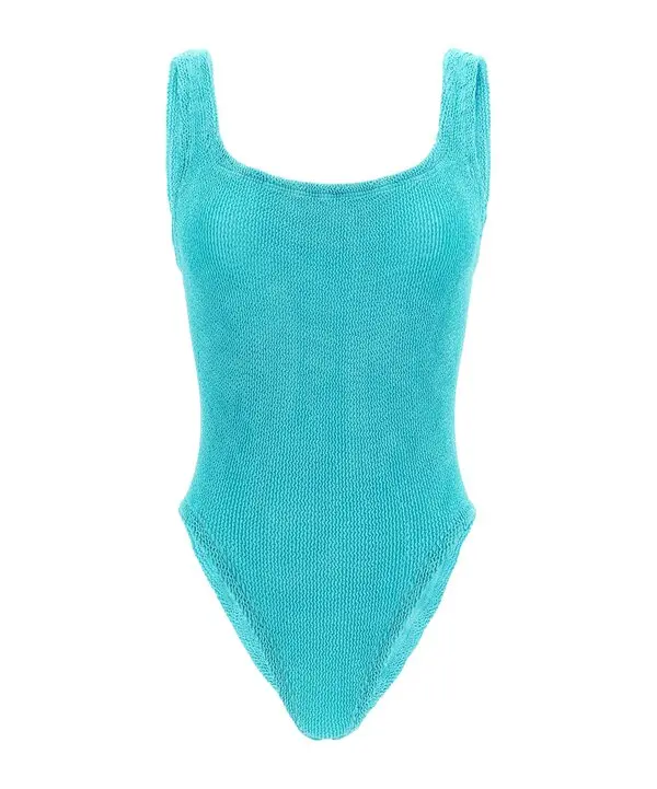 Hunza G Square Neck One-piece Swimsuit - Light Blue