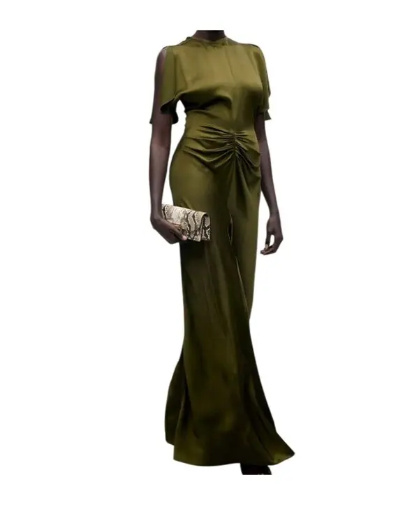 Victoria Beckham Short-sleeved Pleated Dress
