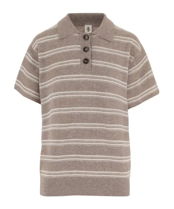 THE GARMENT Striped Knitted Polo Top