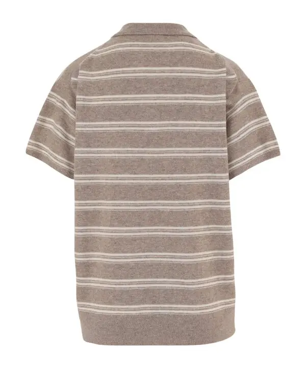 THE GARMENT Striped Knitted Polo Top