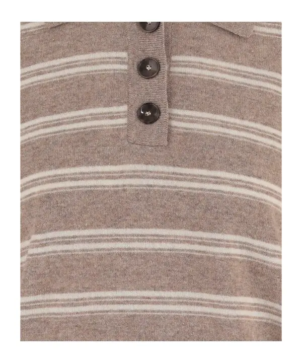 THE GARMENT Striped Knitted Polo Top