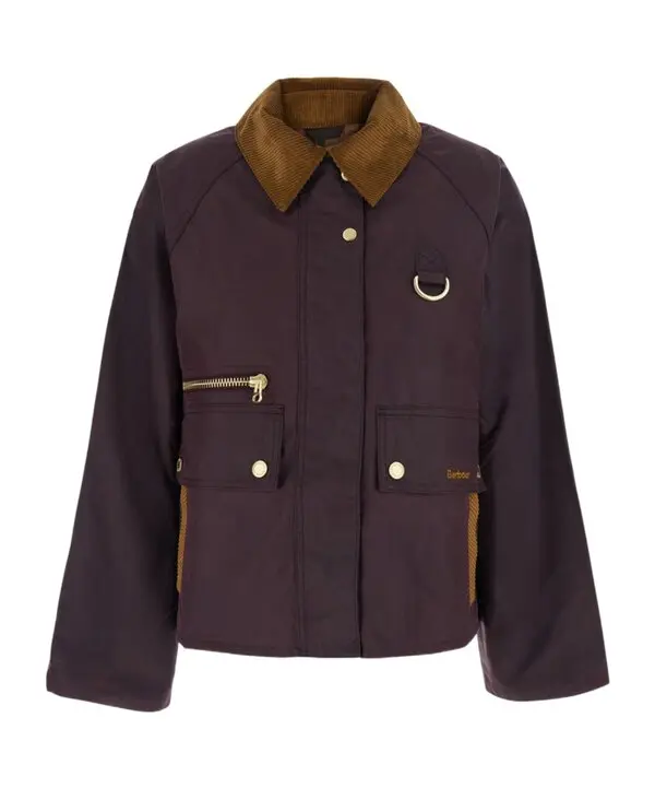 Barbour Cordcollar Cropped Waxed Field Jacket