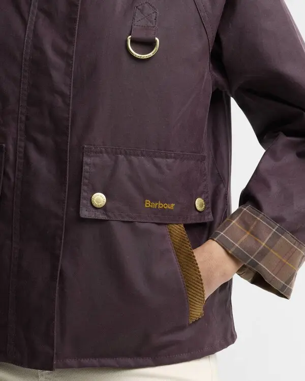 Barbour Cordcollar Cropped Waxed Field Jacket