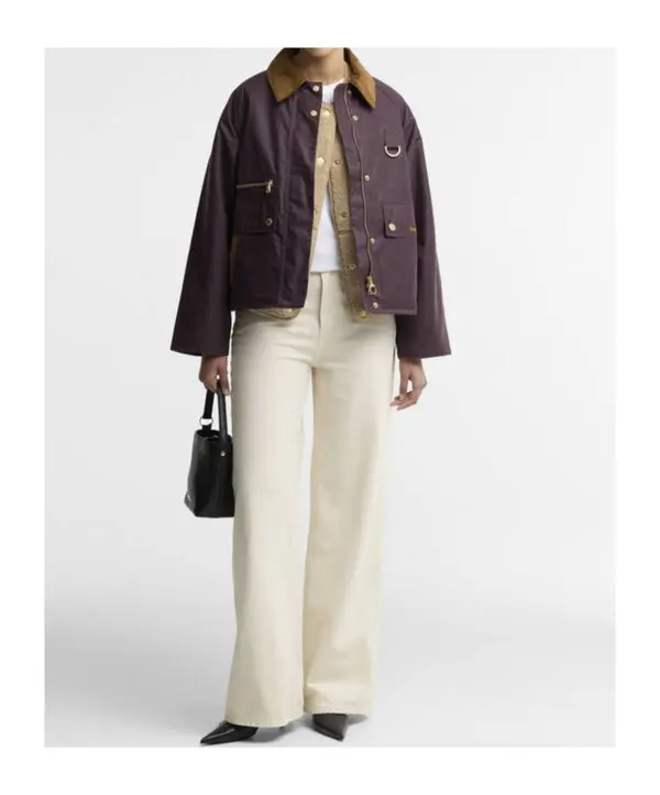 Barbour Cordcollar Cropped Waxed Field Jacket