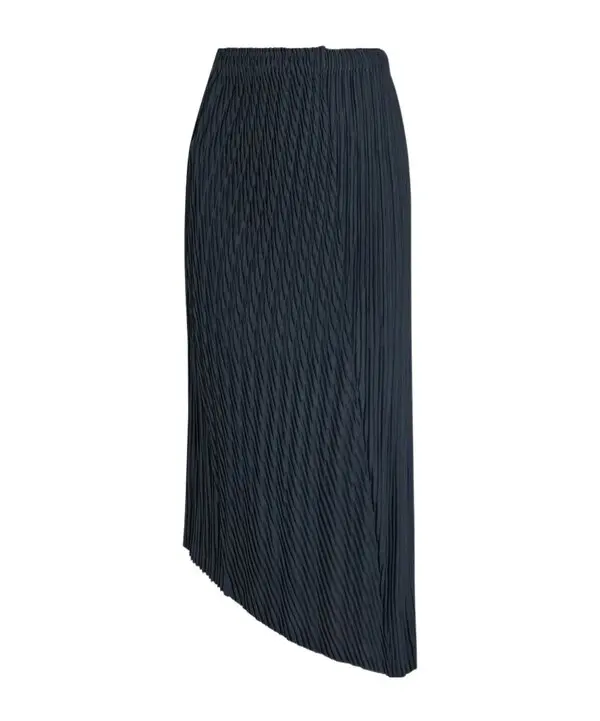 Issey Miyake Unfurling Pleats Asymmetric Skirt - Black