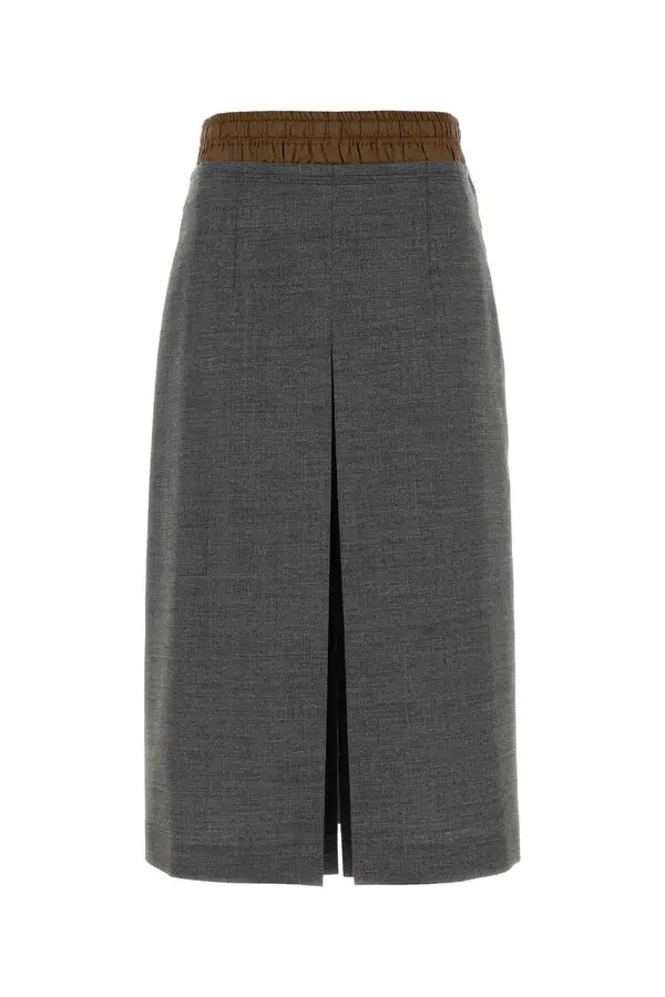 Prada Dark Grey Wool Skirt