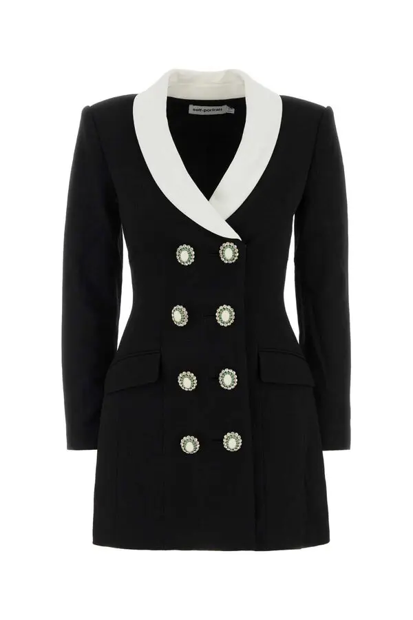 SELF-PORTRAIT Black Tailored Blazer Mini Dress