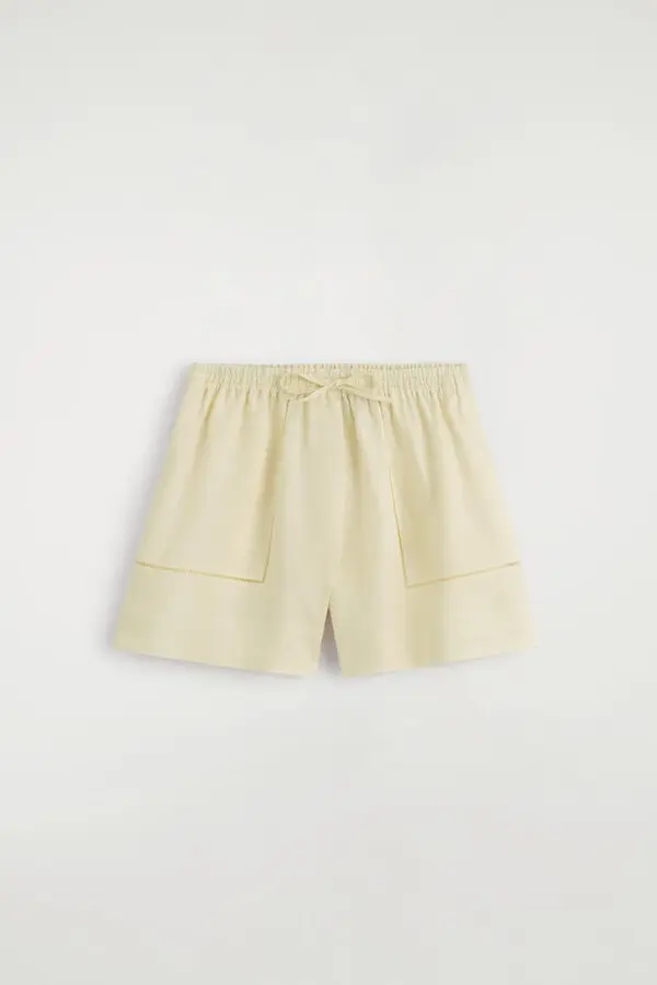 Cos Embroidered Detail Linen Shorts
