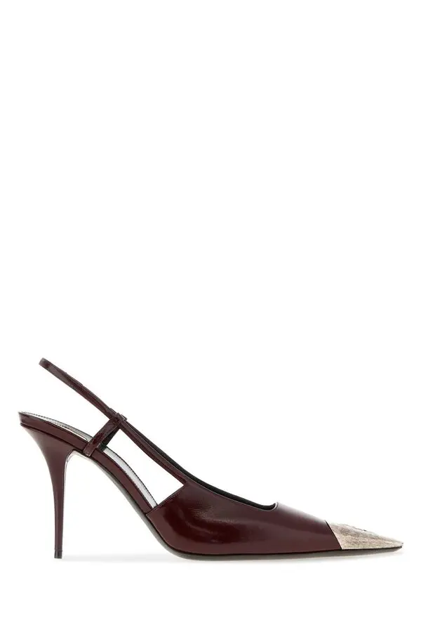 Saint Laurent Burgundy Leather Jeanne Pumps