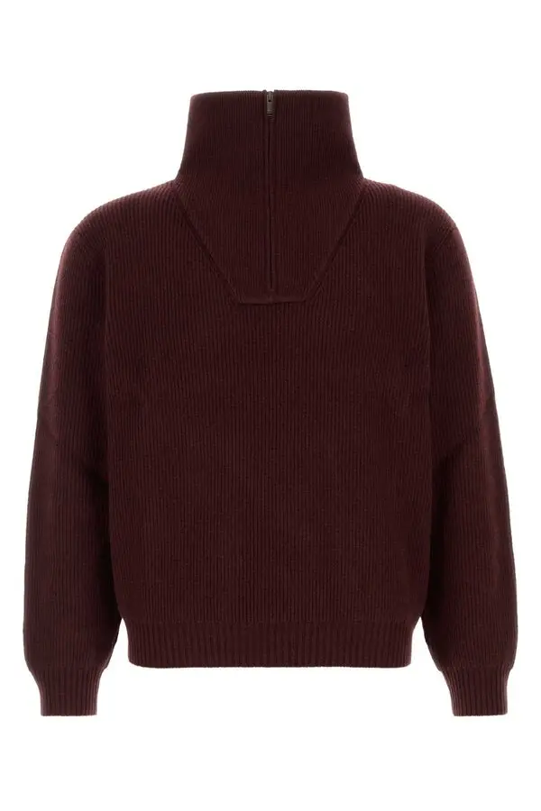 Saint Laurent Burgundy Wool Sweater