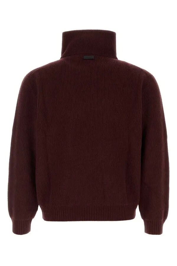 Saint Laurent Burgundy Wool Sweater