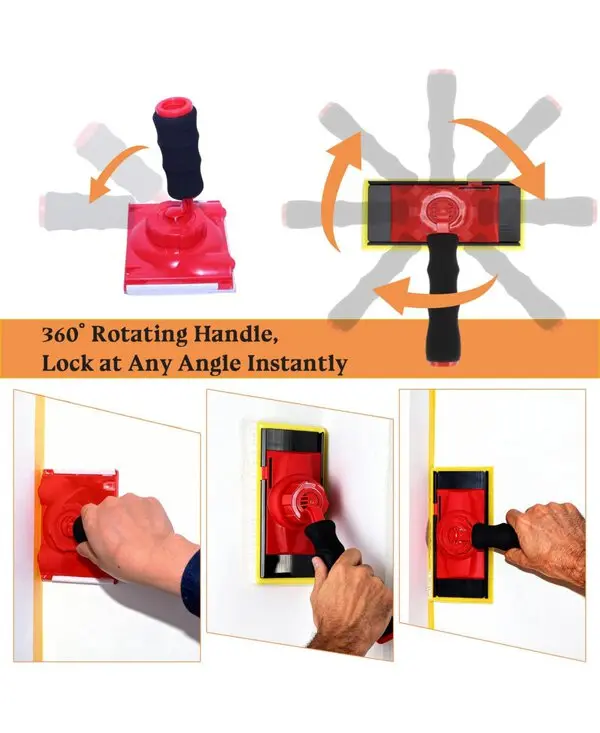 XDOVET Paint Edger Tool 360degree Rotation Handle Trim Refill Pads Kit
