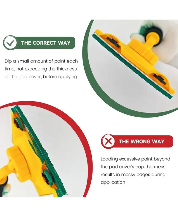 XDOVET Paint Edger 360degree Rotation Handle 5 Replace Pads Wall Corner Ceiling Tool