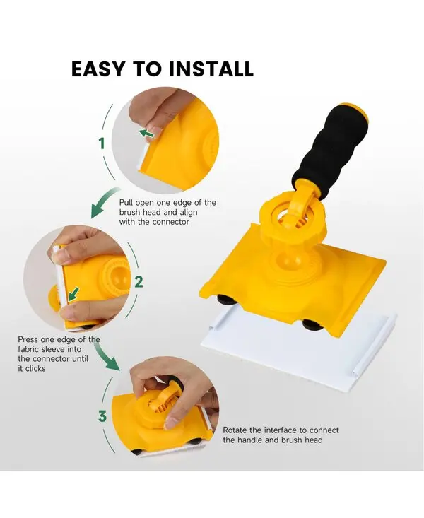 XDOVET Paint Edger 360degree Rotation Handle 5 Replace Pads Wall Corner Ceiling Tool