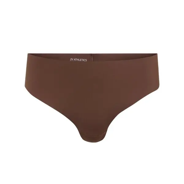 JIV ATHLETICS High Rise Thong Coffee - Brown