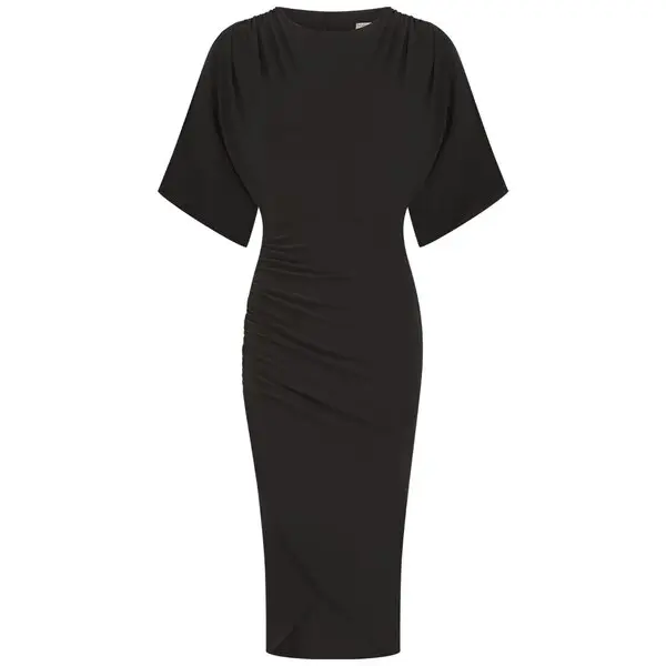 CELESTINE & MAE Leilani Wrap Midi Dress - Black