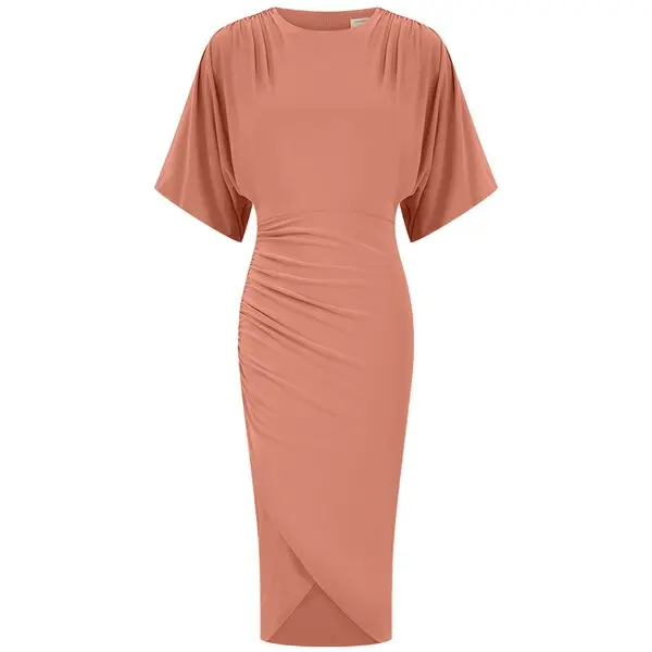 CELESTINE & MAE Leilani Wrap Midi Dress - Pink