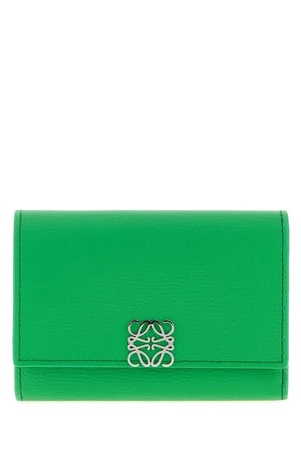 Loewe Grass Leather Small Anagram Wallet