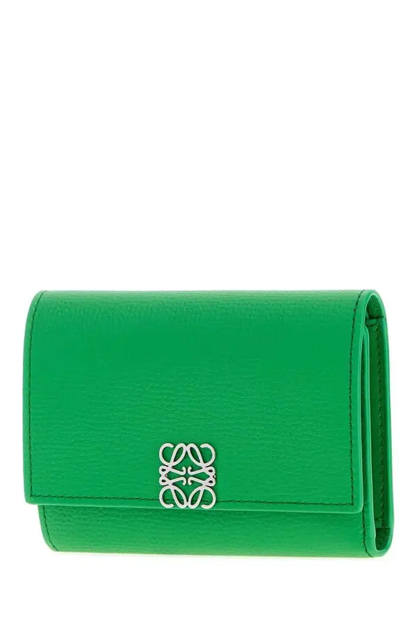 Loewe Grass Leather Small Anagram Wallet