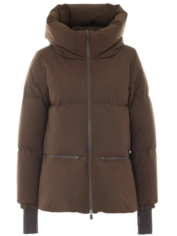 Herno 2layers Hooded Short Down Jacket - Brown
