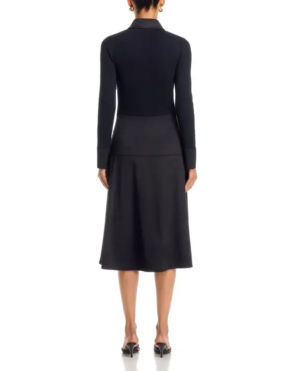 T Tahari Mixed Media Midi Dress