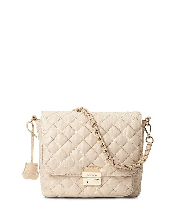 Mz Wallace Crosby Lock Medium Quilted Crossbody - Buff