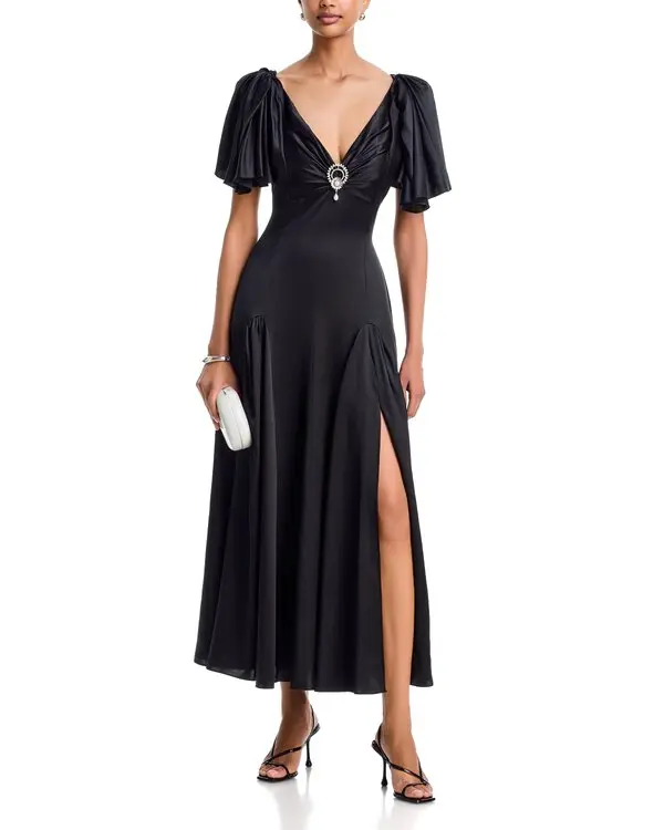 Cinq À Sept Ambriella Silk Capelet Sleeve Dress