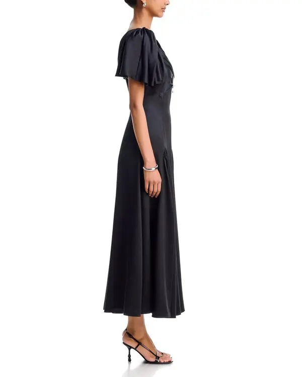 Cinq À Sept Ambriella Silk Capelet Sleeve Dress