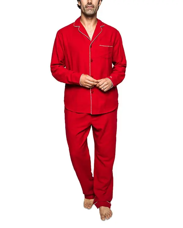 PETITE PLUME Cotton Flannel Pajama Set - Red